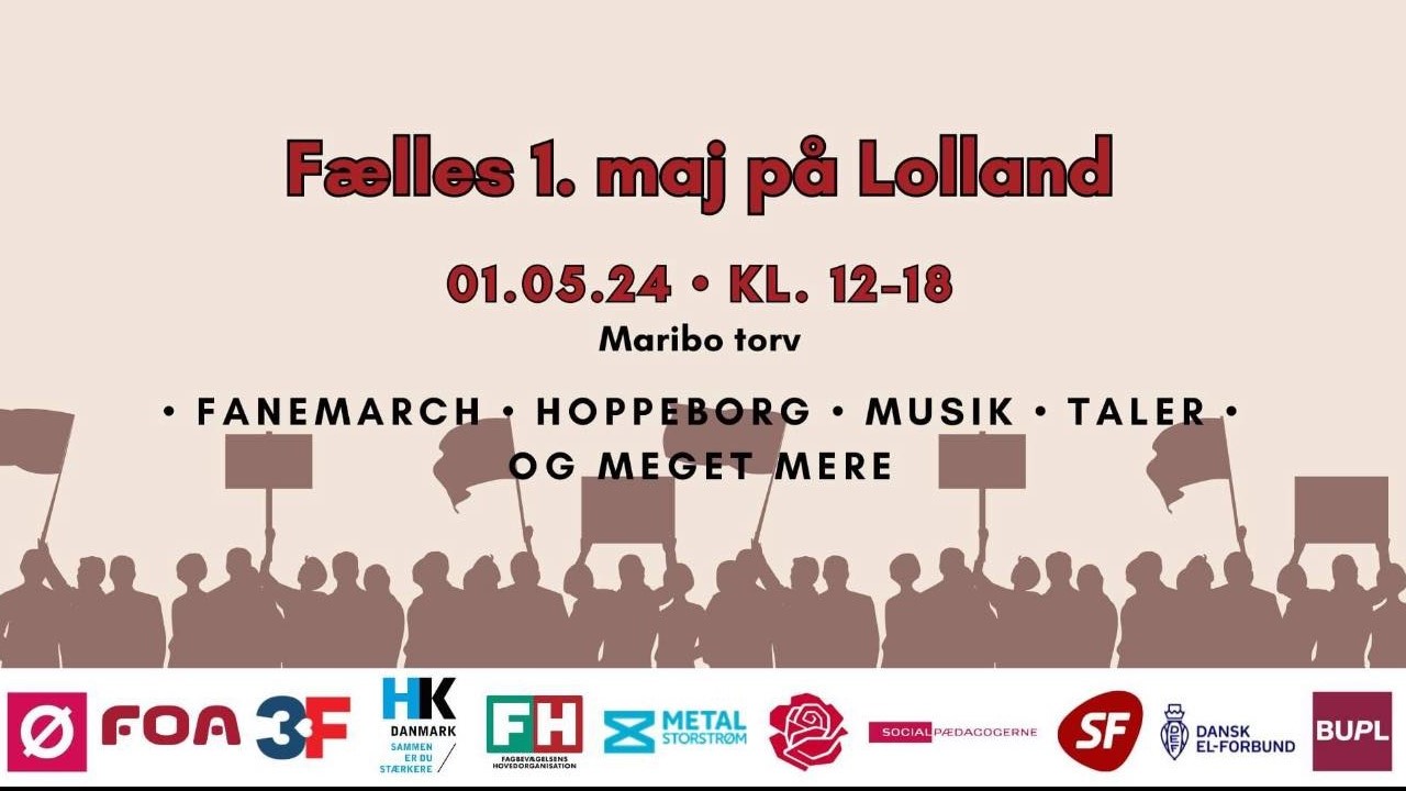 Plakaten til arrangementet den 1. maj 2024 - 3F