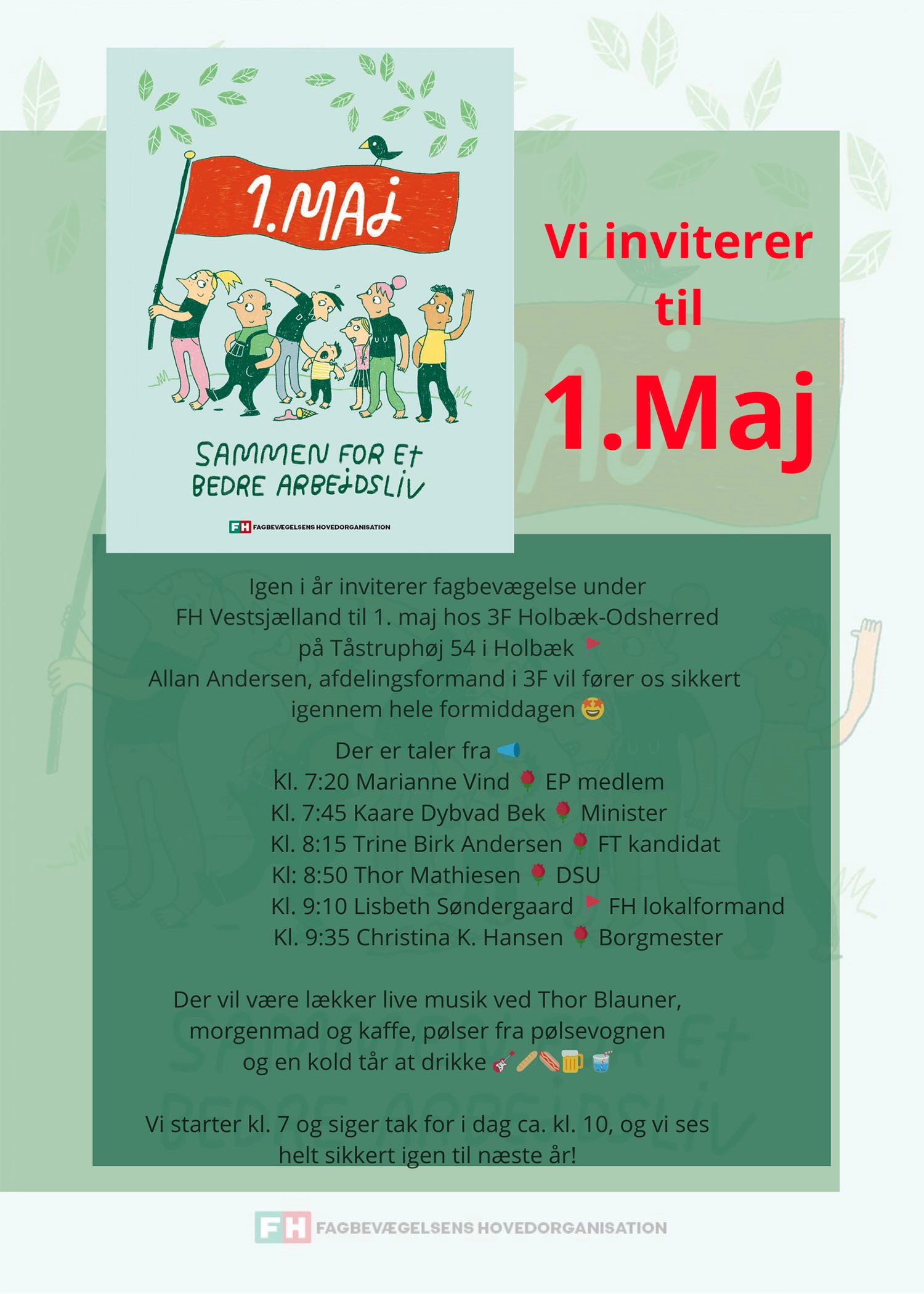 Kom til 1 maj arrangement i afdelingen - 3F